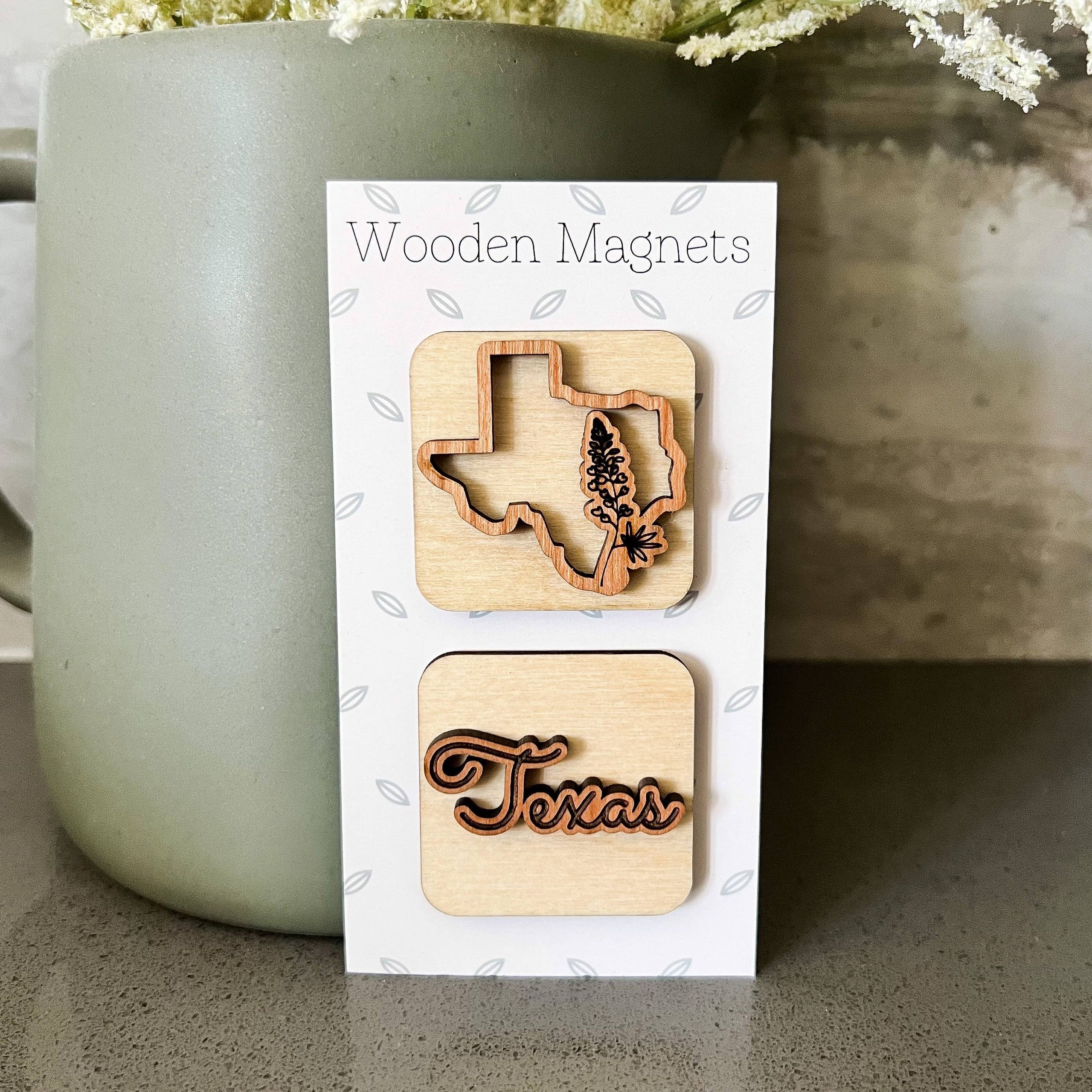 Texas State Magnet Set - Wooden State Gifts | 'Tis the Occasion ...